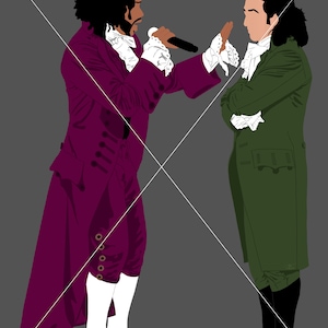 Alexander Hamilton and Thomas Jefferson Debate - Hamilton Silhouette ...