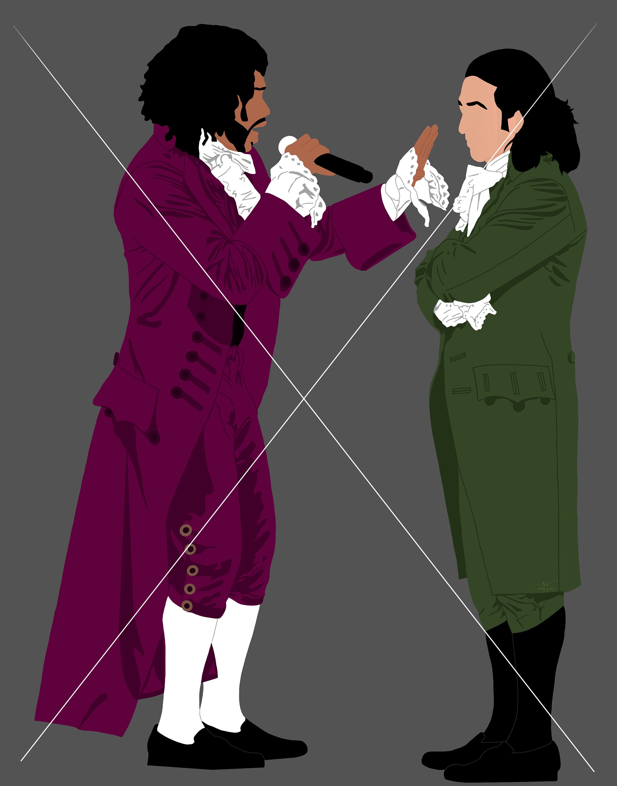 Alexander Hamilton and Thomas Jefferson Debate Hamilton Silhouette ...