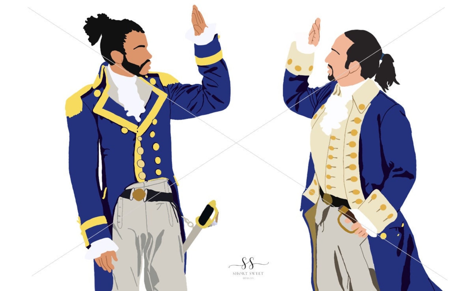 Hamilton and Lafayette Silhouette, Clipart, Decal, Vector- Digital Art ...