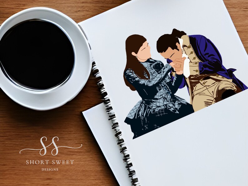 Alexander and Eliza Hamilton Silhouette, Clipart, Decal, Vector Digital ...