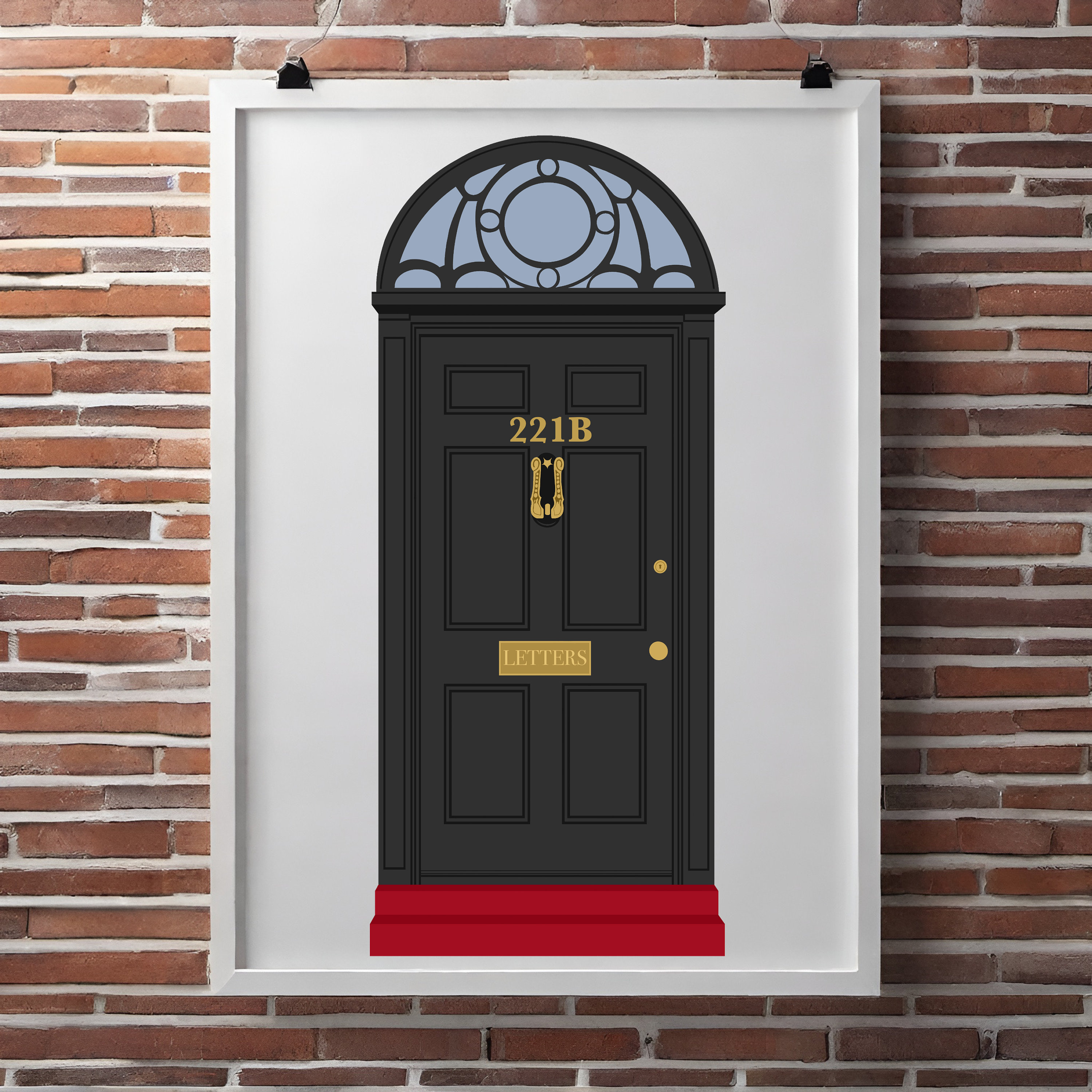 221B Baker Street Door Silhouette: Sherlock Clipart, Decal, Vector ...