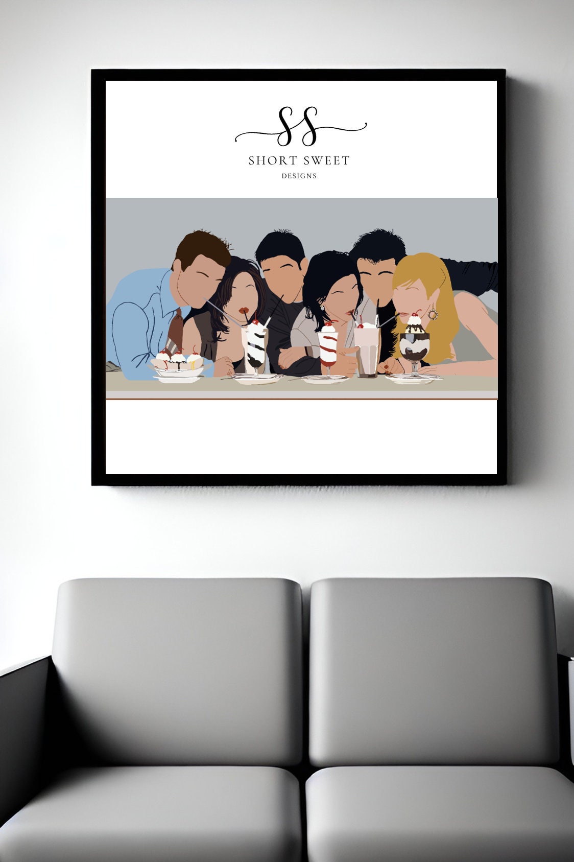 Friends Cast- Milkshake Silhouette, Clipart, Decal, Vector- Digital ...