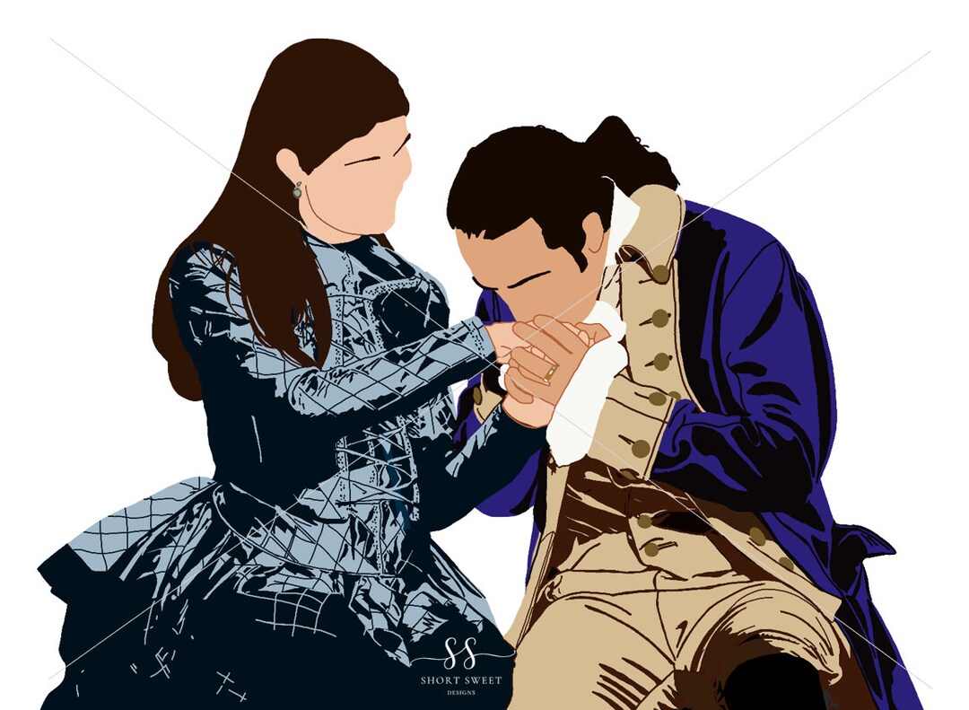 Alexander and Eliza Hamilton - Silhouette, Clipart, Decal, Vector ...