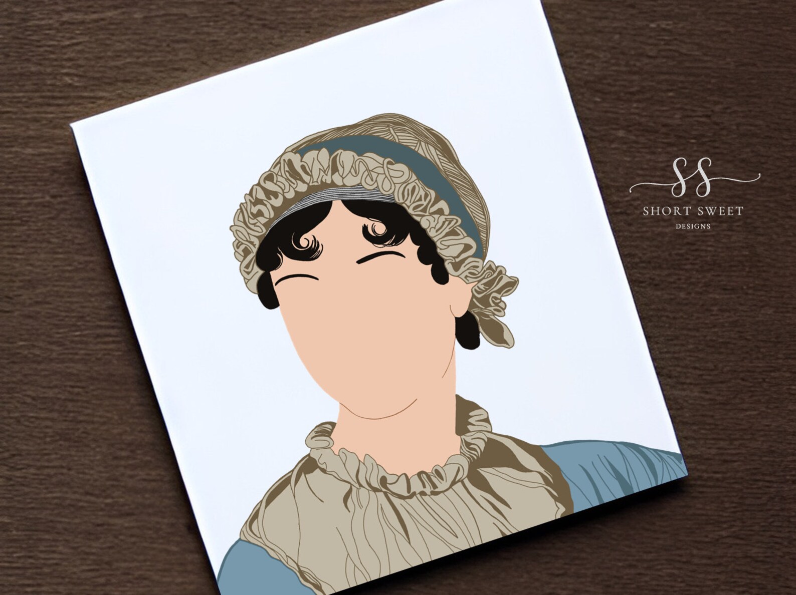 Jane Austen Portrait Silhouette, Clipart, Decal, Vector Digital ...