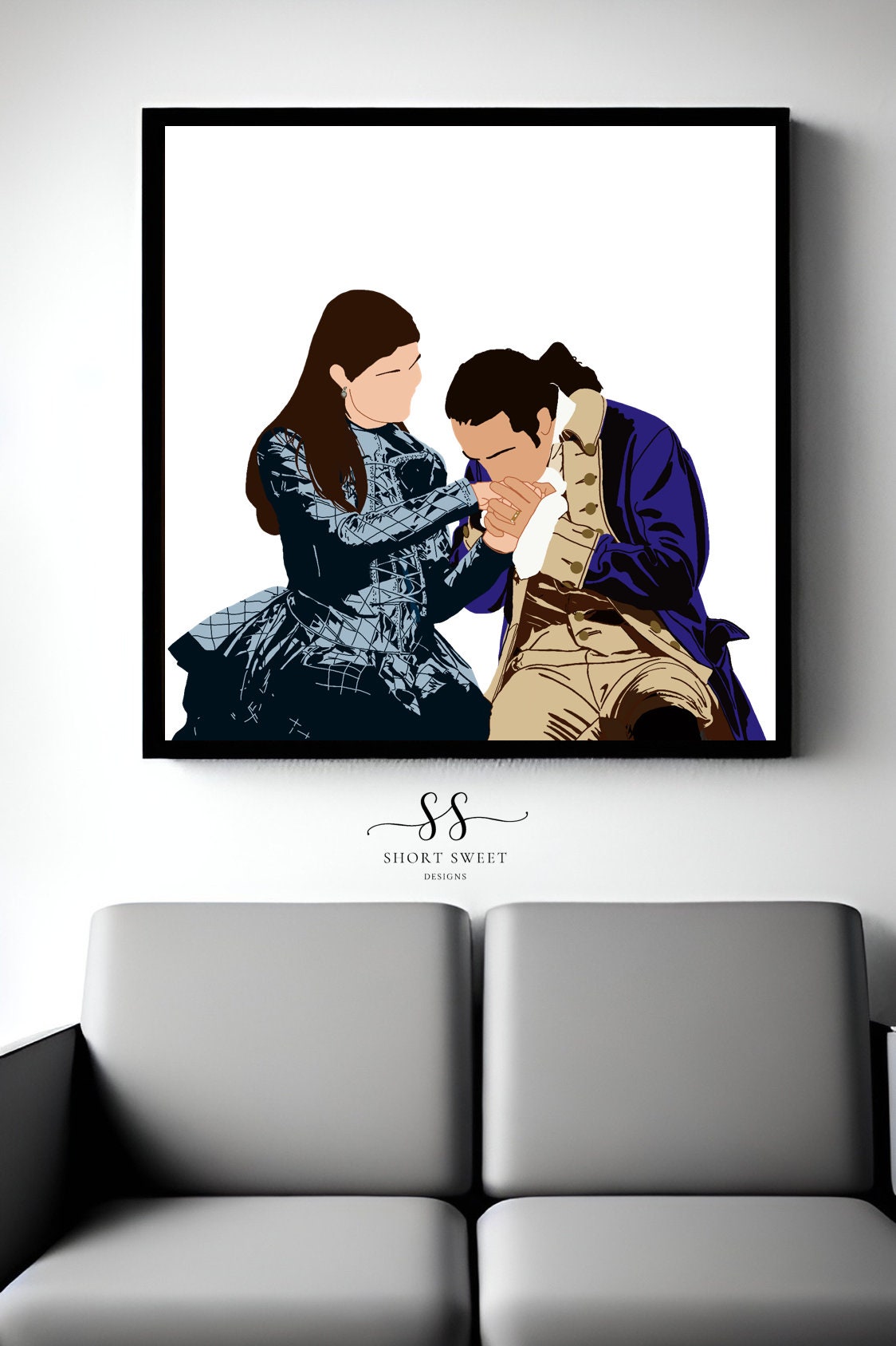 Alexander and Eliza Hamilton Silhouette, Clipart, Decal, Vector Digital ...