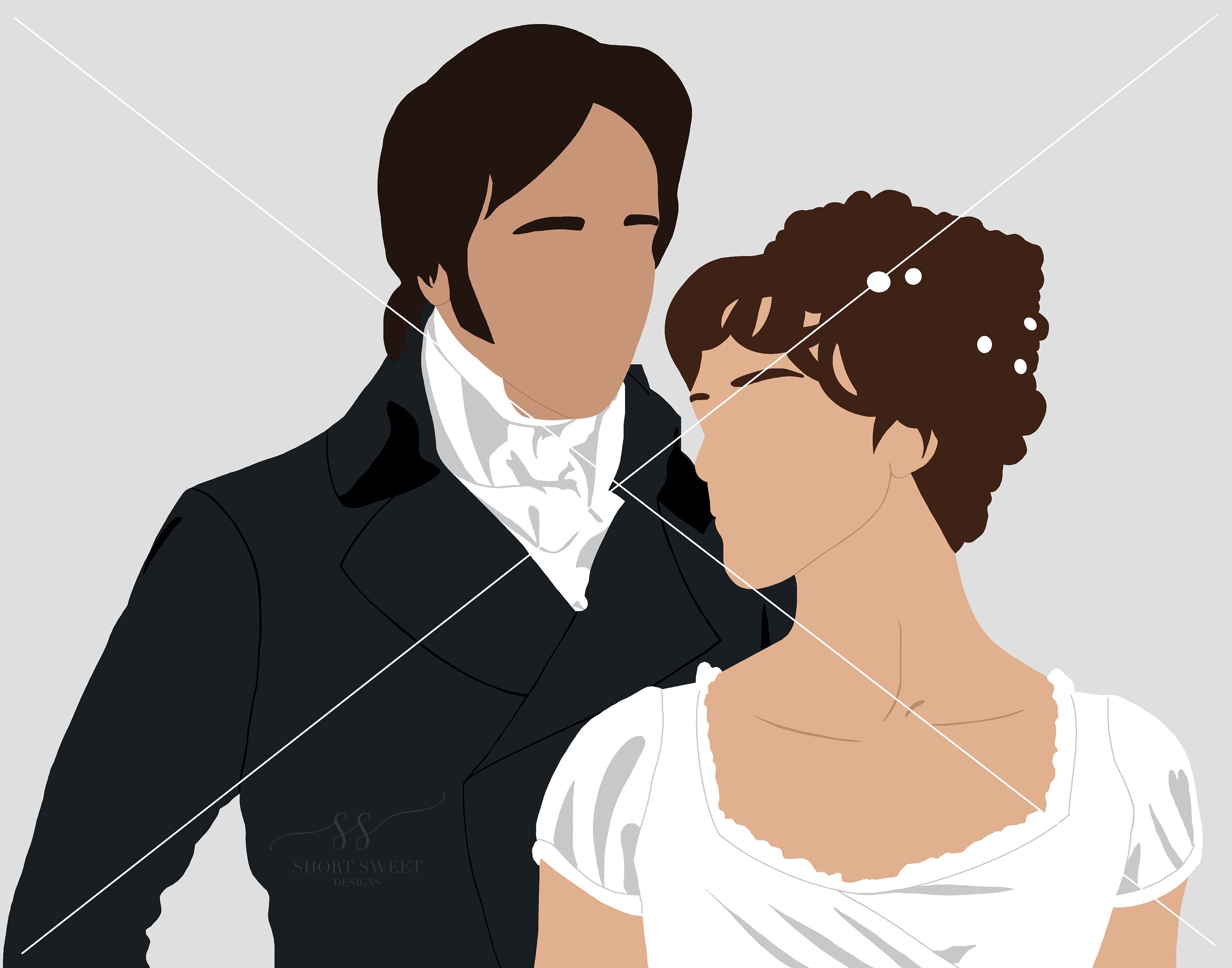 Darcy and Elizabeth Dancing - Pride & Prejudice Silhouette, Clipart ...