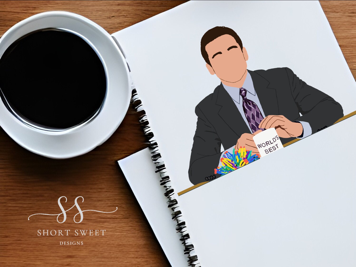 Michael Scott Silhouette Clipart – World's Boss Vector Art (digital ...