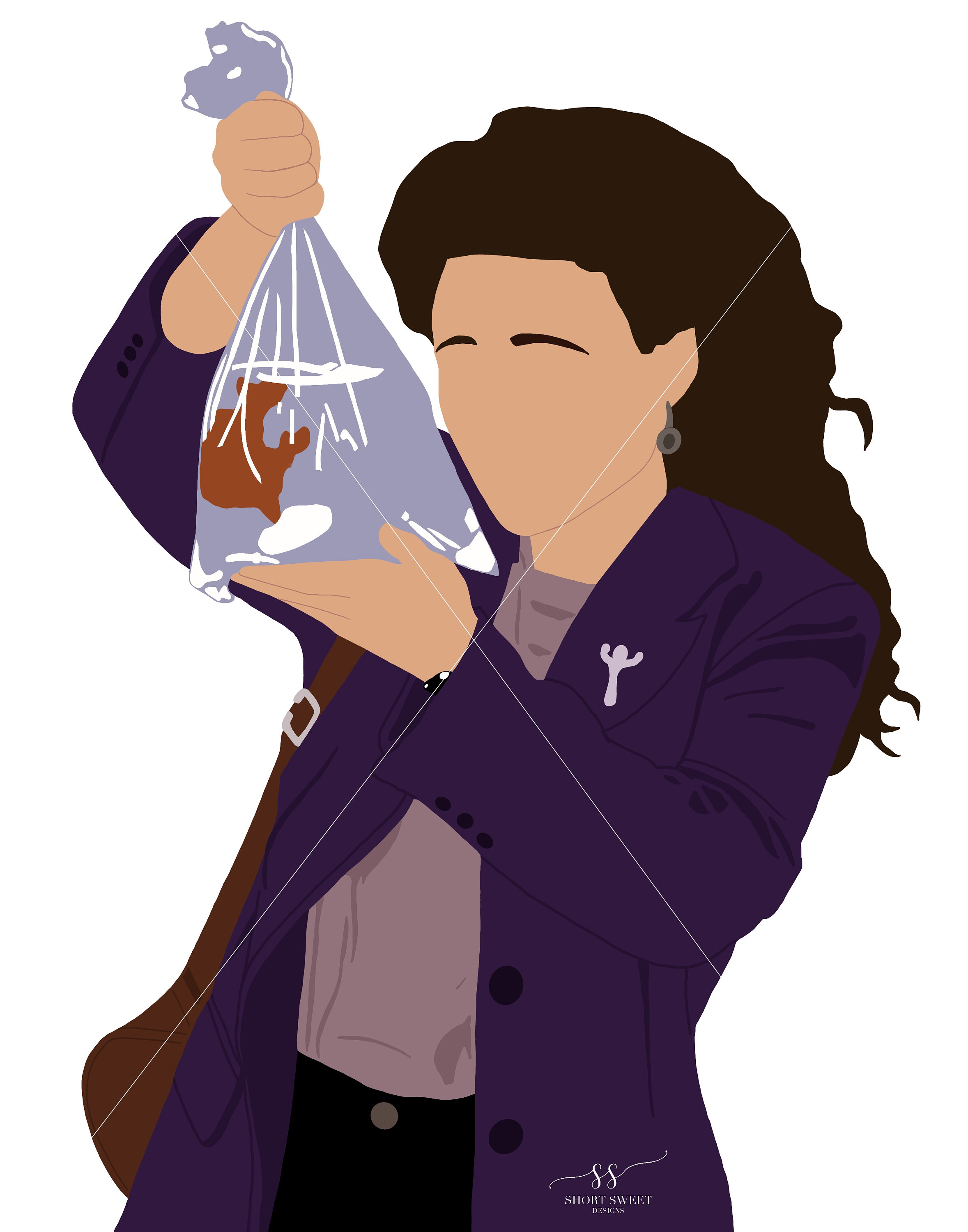 Elaine With Fish Silhouette – Seinfeld Vector Clipart (digital Download ...