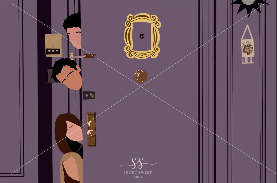 Friends at Door - Thanksgiving - Silhouette, Clipart, Decal, Vector ...