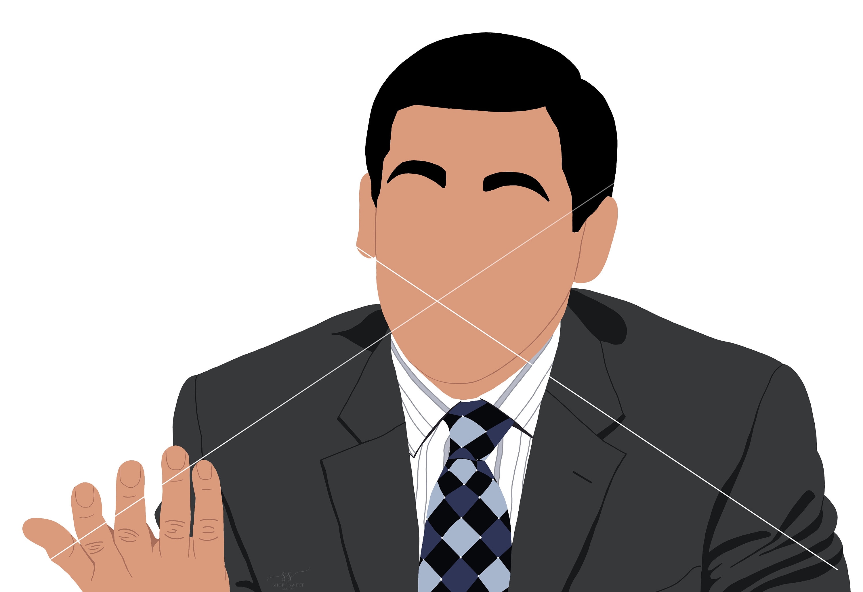 Michael Scott - the Office Silhouette, Clipart, Decal, Vector- Digital ...