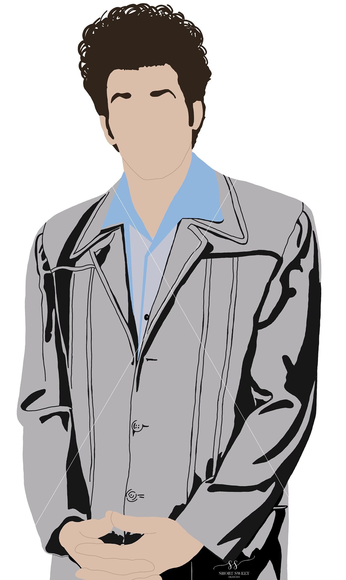 Kramer Portrait Silhouette, Clipart, Decal, Vector Digital Download ...