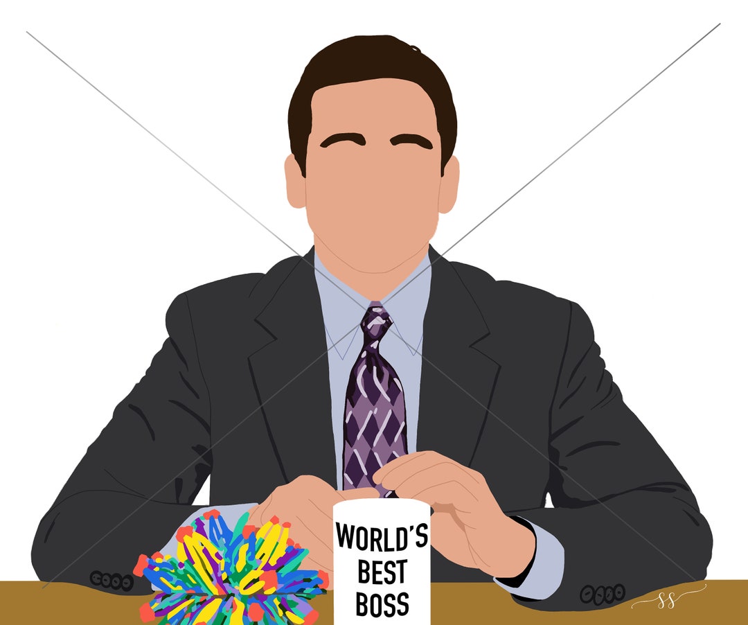 Michael Scott - World's Best Boss - Silhouette, Clipart, Decal, Vector ...