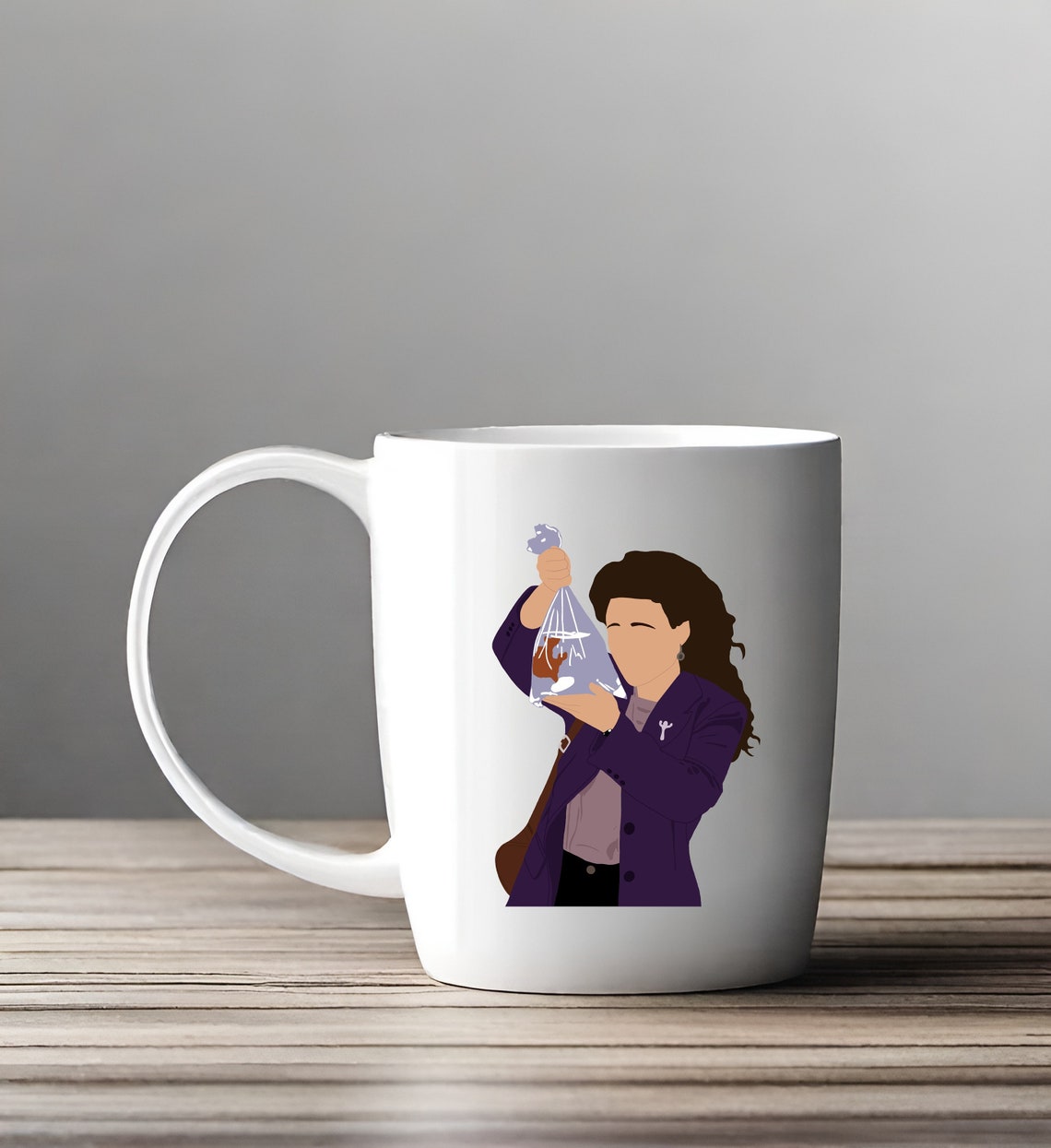 Seinfeld Elaine With Fish in Parking Lot Silhouette, Clipart, Decal ...