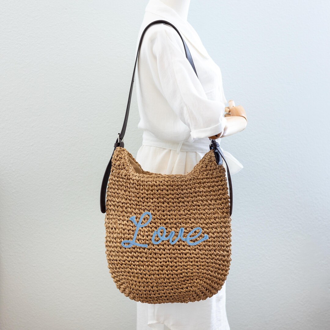 Customized Beach Straw Woven Tote Bag – Stylish & Lightweight Summer ...