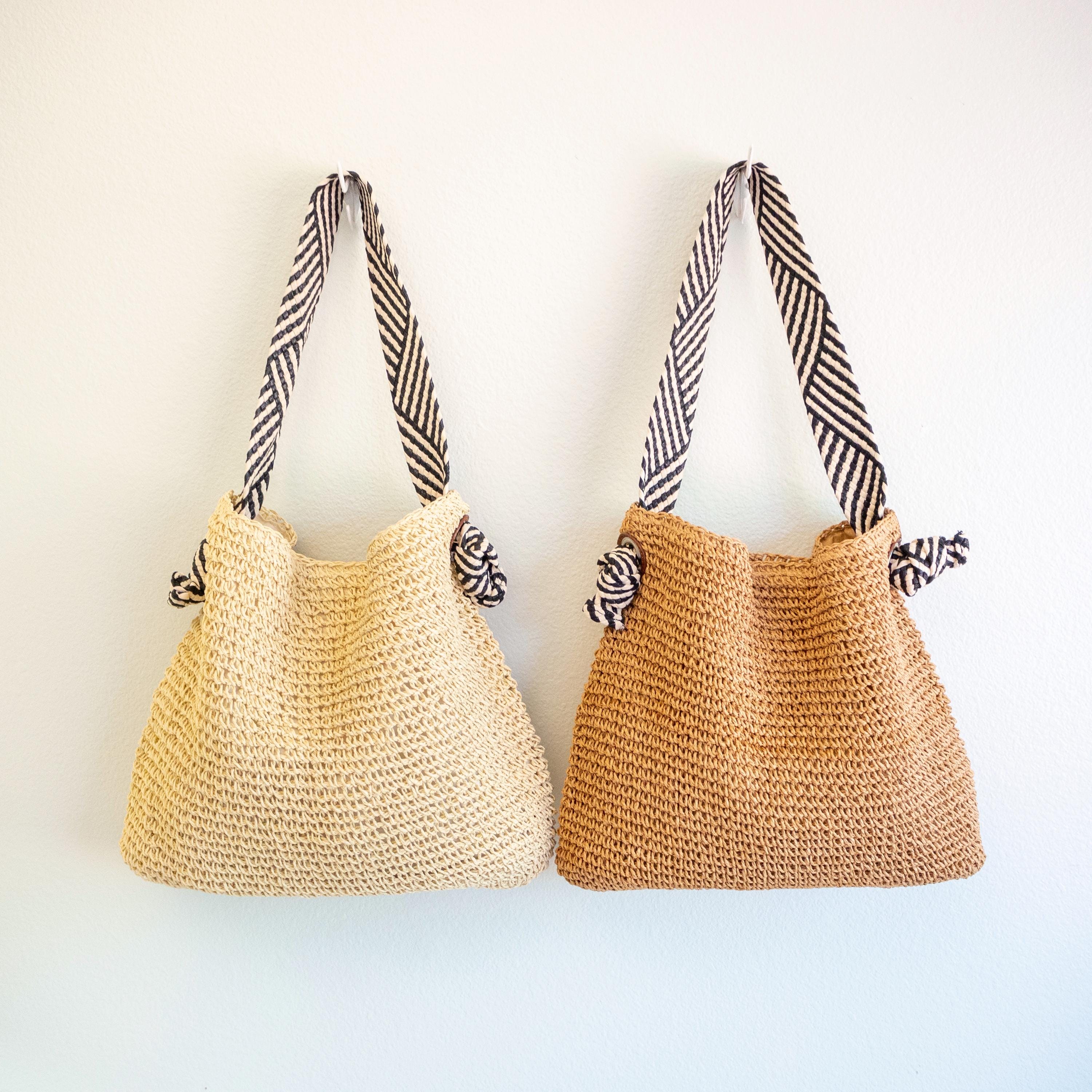 Chic Straw Shoulder Bag: Personalized Boho Tote, Summer Handbag - Etsy
