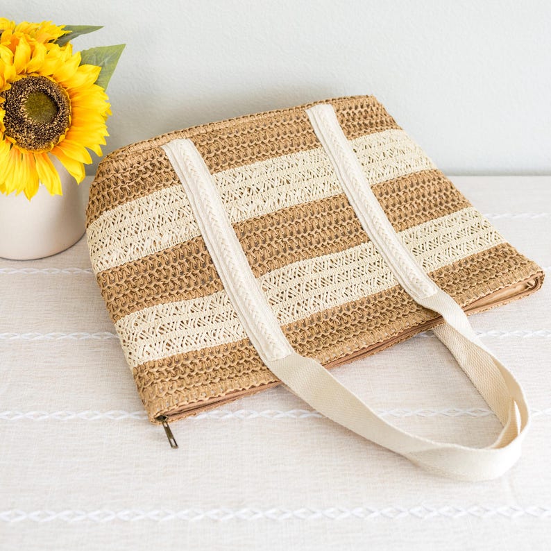 Customized Straw Beach Tote: Boho Woven Summer Handbag - Etsy