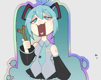 Smoke Miku Transparent Border Sticker - Etsy