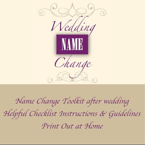 Wedding Name Change Tool Kit - Receive Fantastic DIY Documents ...