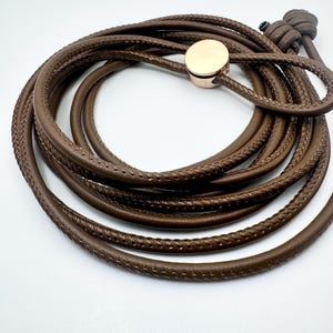 Tie-up Brown Rope Belt in Soft Leather and Gold Metal Hardware - Etsy