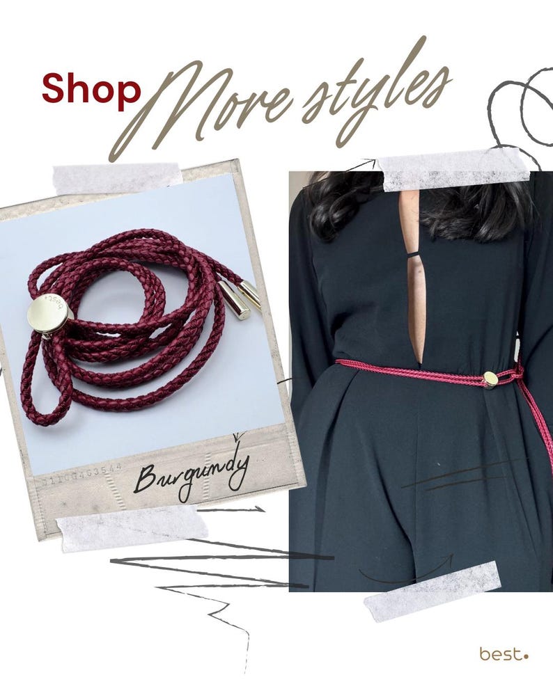 Tie-up Khaki Rope Belt in Soft Leather - Etsy