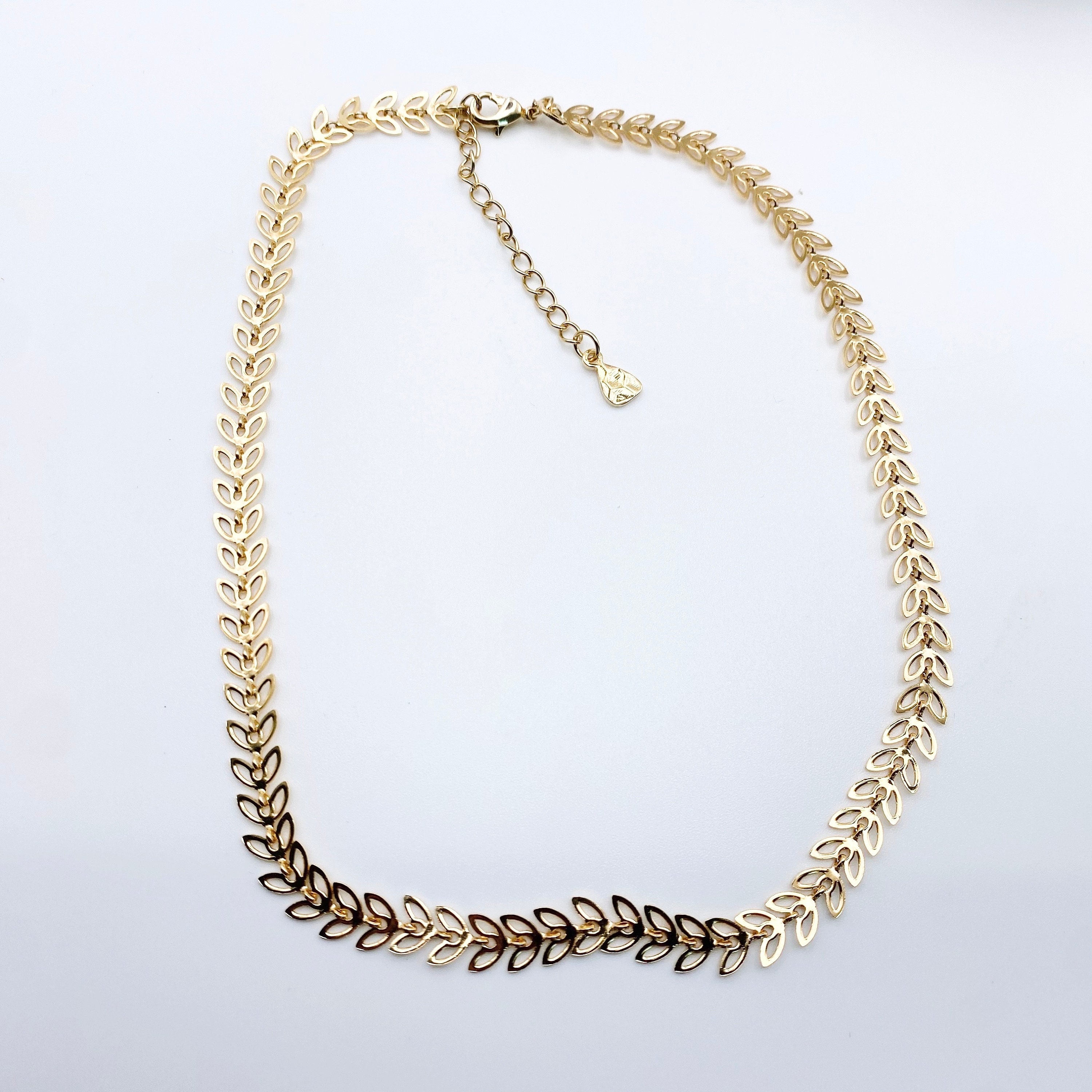 Gold Leaf Choker Necklace | Leaf Choker | Gold Choker Dainty Necklace | 18k Gold Plated | - Etsy