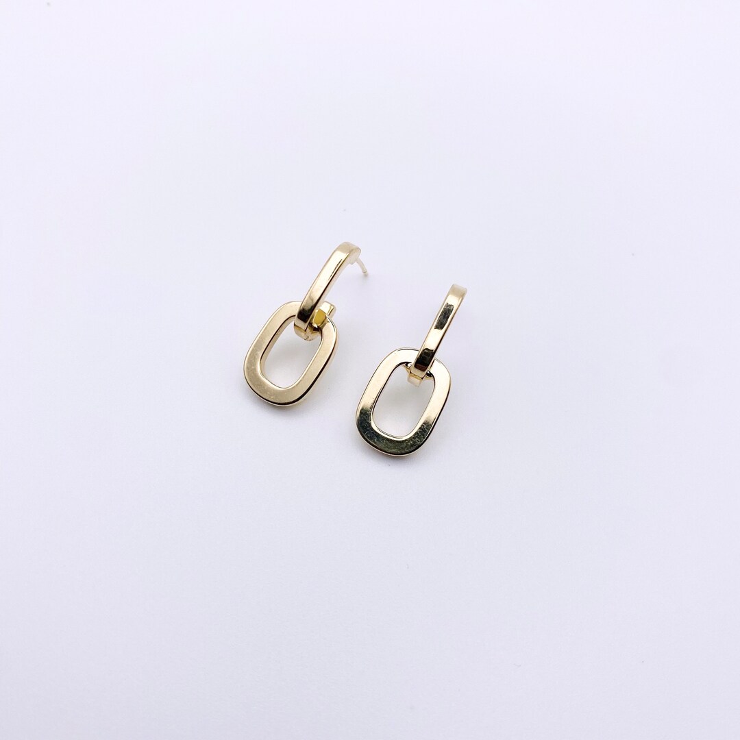 Link Chain Hoops 18k Gold Plated Classic Hoops waterproof - Etsy