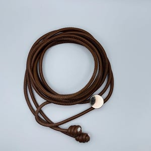 Tie-up Brown Rope Belt in Soft Leather and Gold Metal Hardware - Etsy