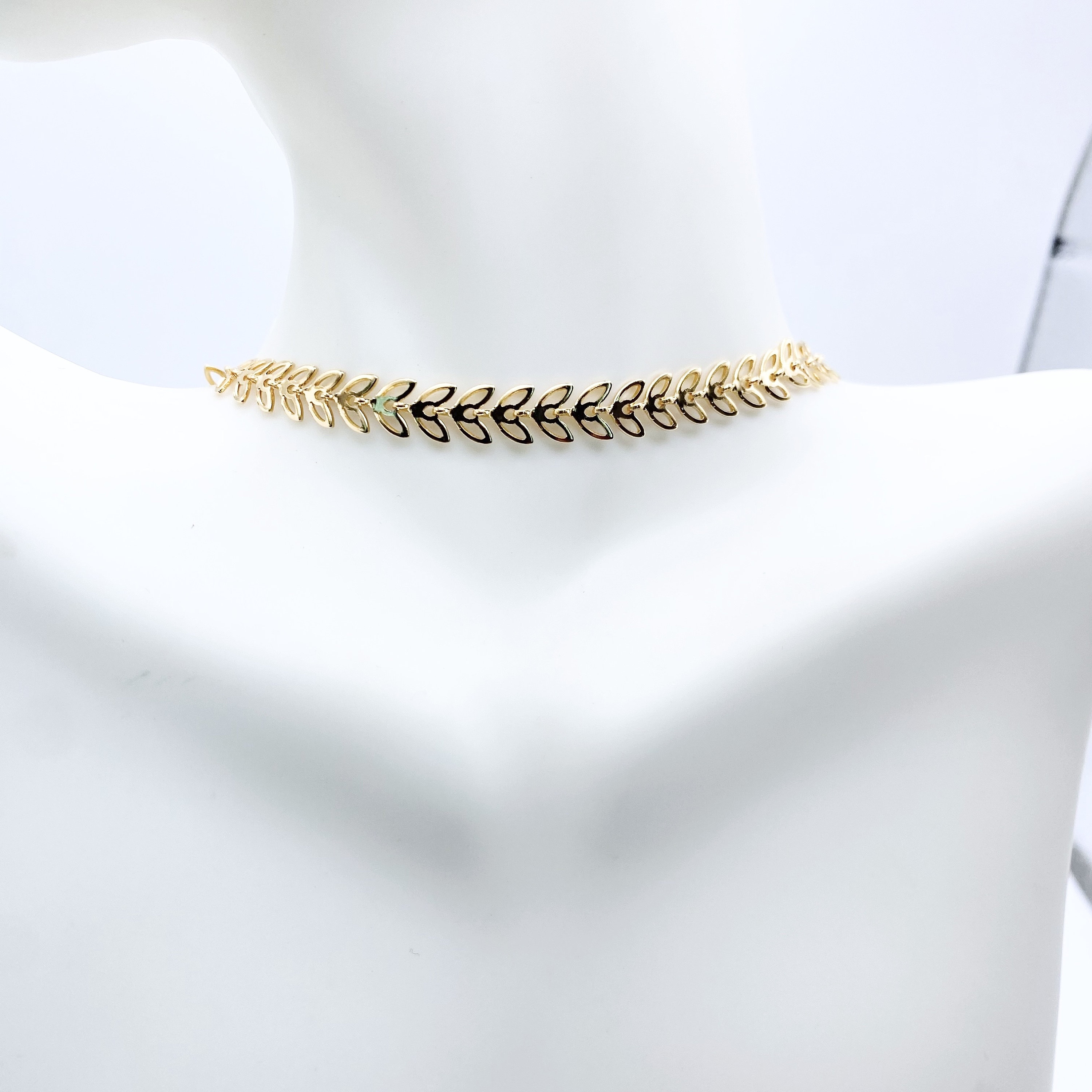 Gold Leaf Choker Necklace Leaf Choker Gold Choker Dainty Necklace 18k Gold Plated - Etsy
