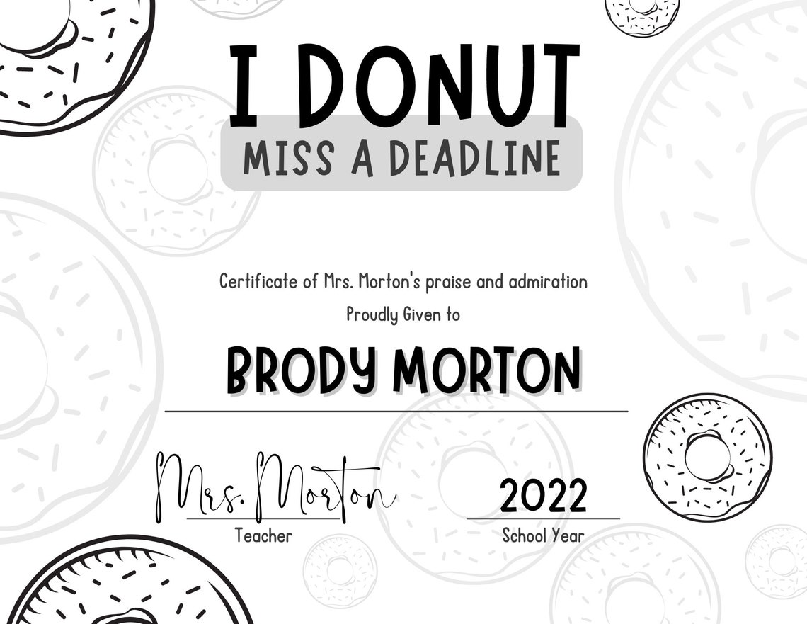 Student Incentive Certificate - Etsy