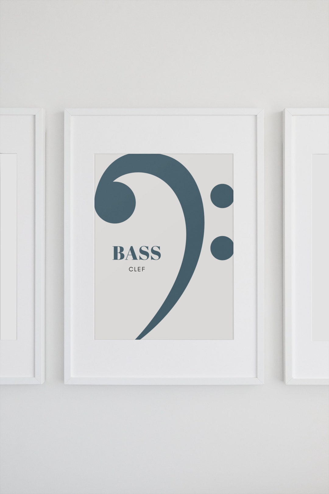 Bass Clef Print Navy Music Minimalist Print Music Poster Digital Print ...