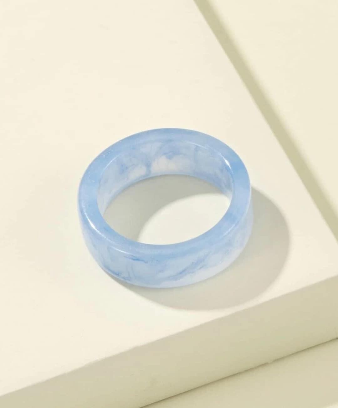 Acrylic Blue Resin Ring - Clear, Blue, and Opaque Ring Set | Funky ...