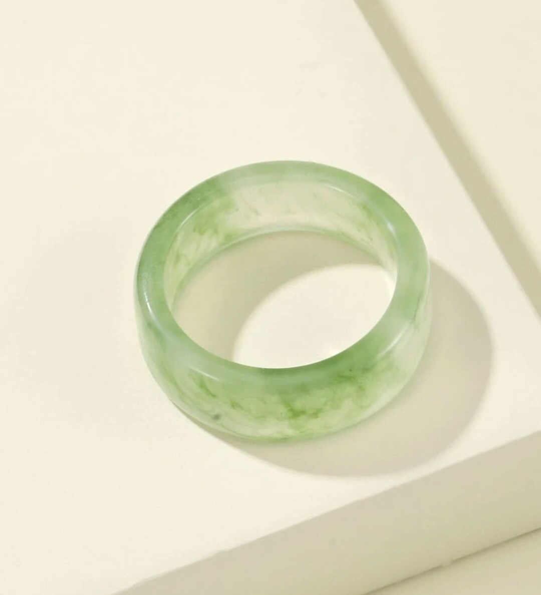 Acrylic Green Resin Ring Clear, Green, and Opaque Ring Set Funky Rings ...