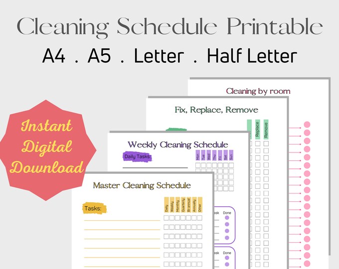 Cleaning Log Printable Cleaning Tracker Home Maintenance Printable PDF ...