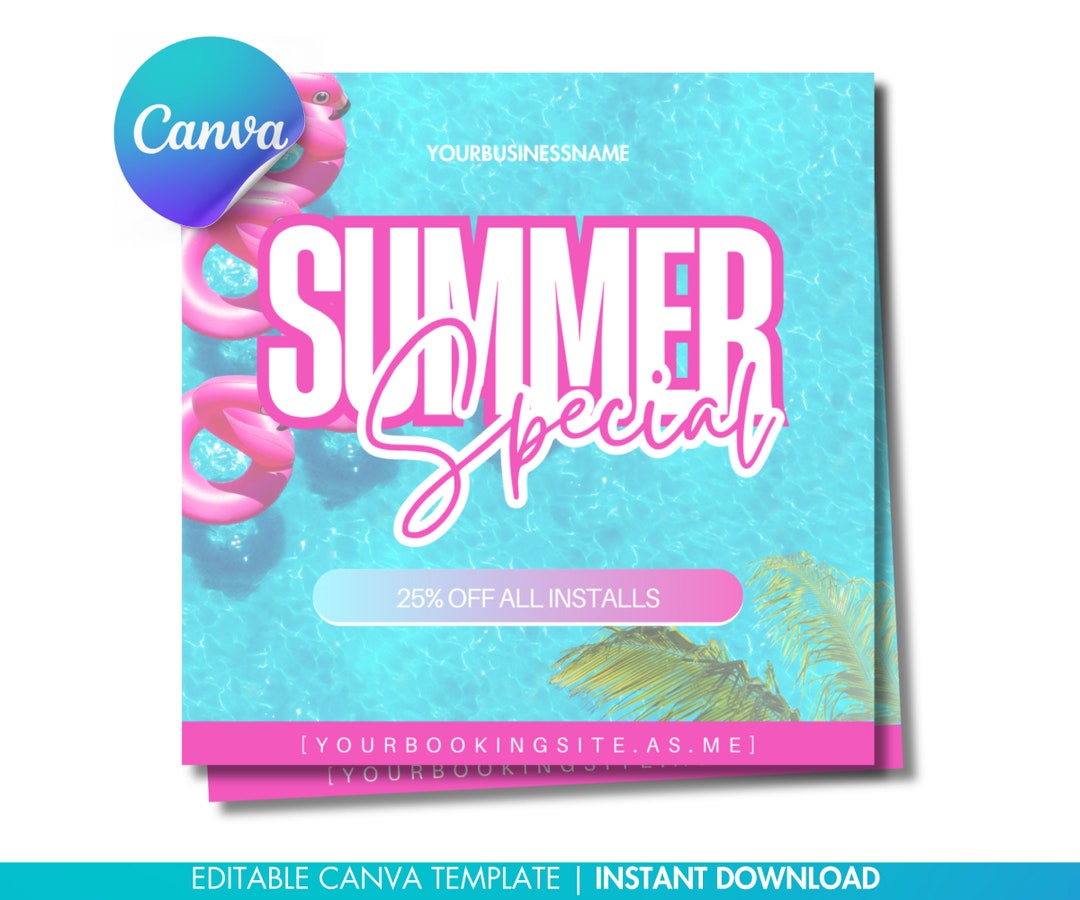 Summer Special Booking Flyer: Editable Canva Template - Etsy