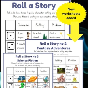 Creative Writing Worksheets: Roll a Story, Fantasy, Science Fiction ...
