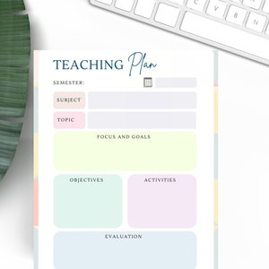 Teacher Planner Printable Planner Yearly Educational Planner Instant ...