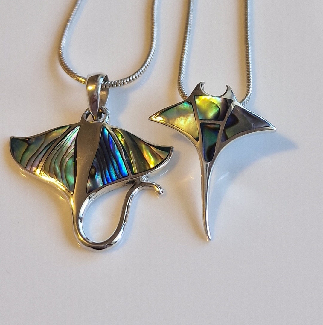Stingray Necklaces Sterling Silver Abalone Shell Jewelry Gifts Birthday ...