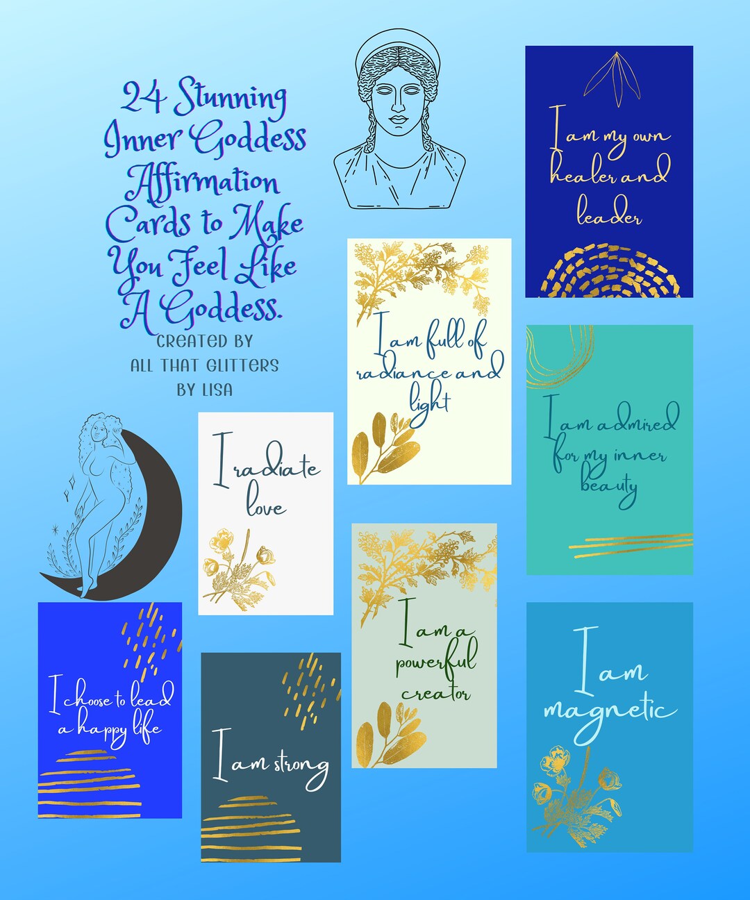 Inner Goddess Affirmation Cards: Printable Self-love Quotes (PDF) - Etsy