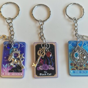 Personalised Zodiac Tarot Key Rings Lucky Bag Charms Gift for Her ...