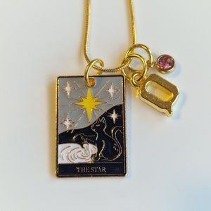 Personalised Tarot Card Pendants Black and Gold Tarot Card Necklace ...