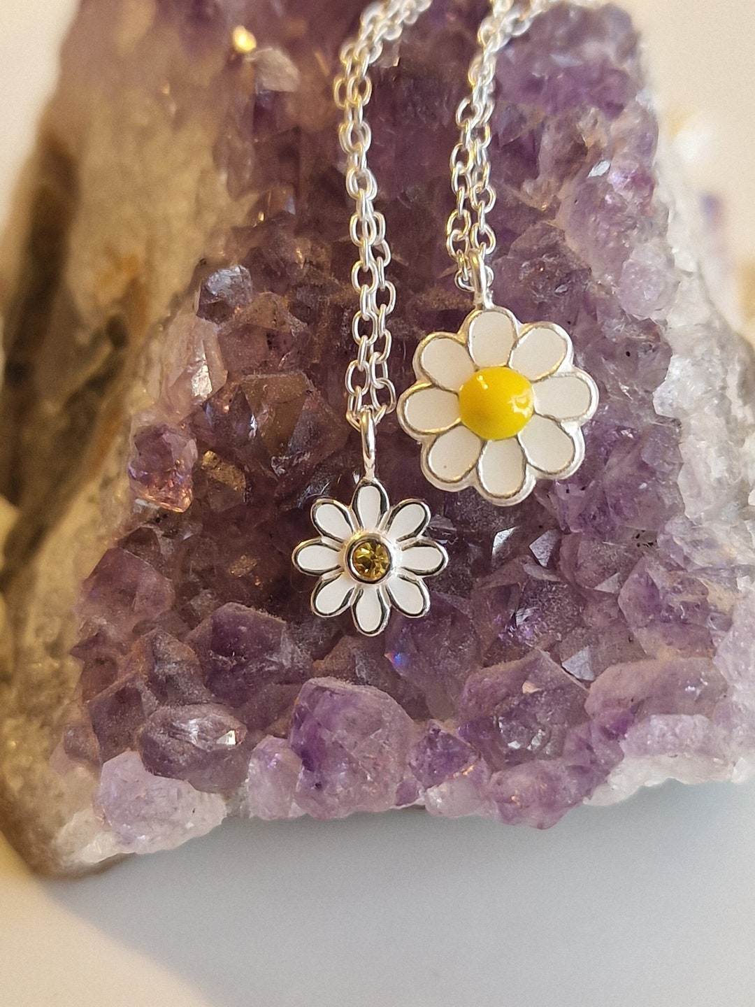 Sterling Silver Daisy Necklace: Dainty Flower Pendant, Minimalist Gift ...