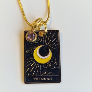 Personalised Tarot Card Pendants Black and Gold Tarot Card Necklace ...