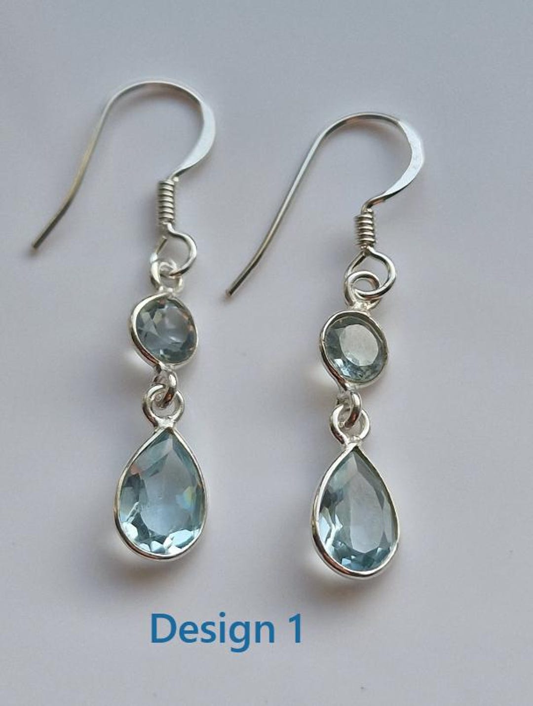 December Birthstone Blue Topaz Drop Earrings Ethical Gemstones ...