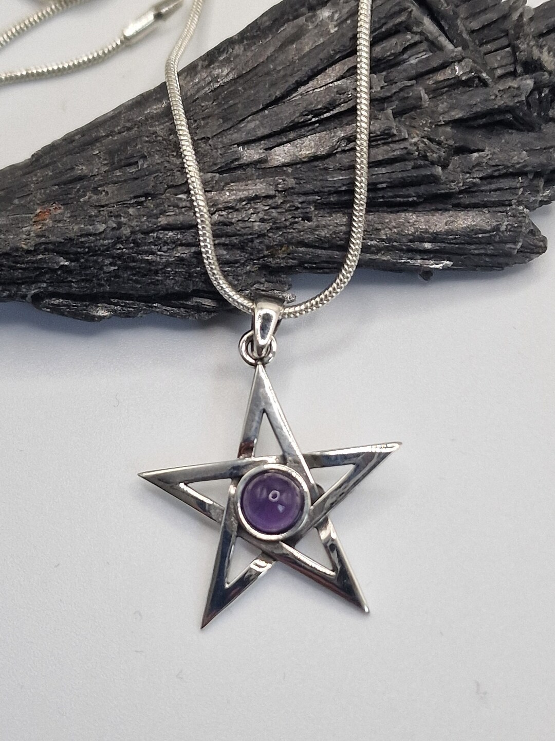 Amethyst Sterling Silver Pentagram Pendant Hecate Pendant Gift for Her ...
