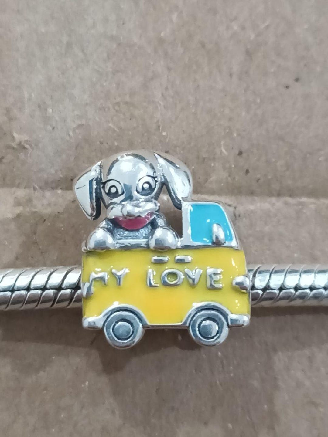 Pandora Fubena Dog Car Moments Charm, Fit Pandora 925 Sterling Silver ...