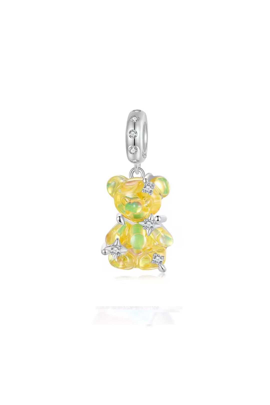 Fubena Yellow Teddy Bear Dangle Moments Charm, Fit Pandora 925 Sterling ...