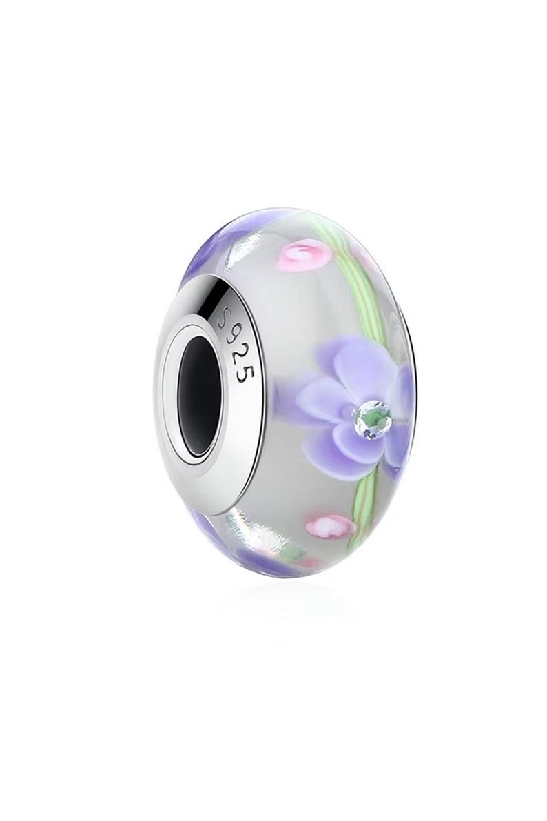 Fubena Purple Violet Murano Moments Charm, Fit Pandora 925 Sterling ...