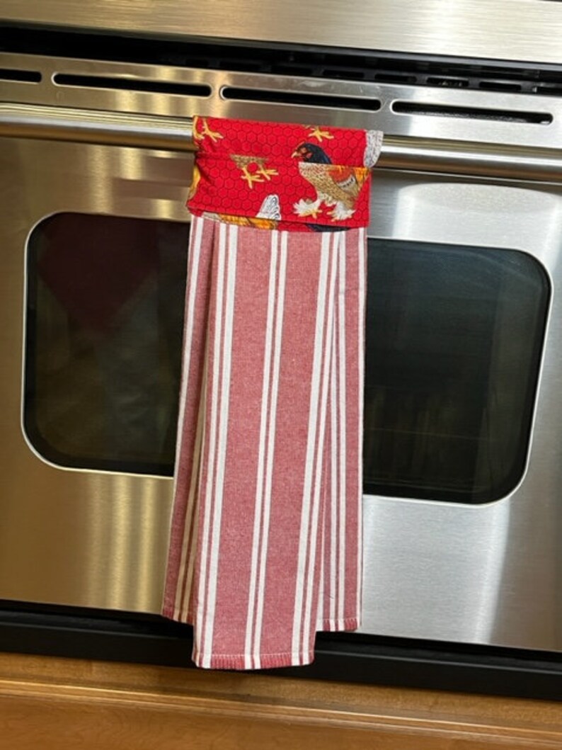 Hanging Kitchen Towel, Kitchen Towel With Topper, Stove Handle Towel ...