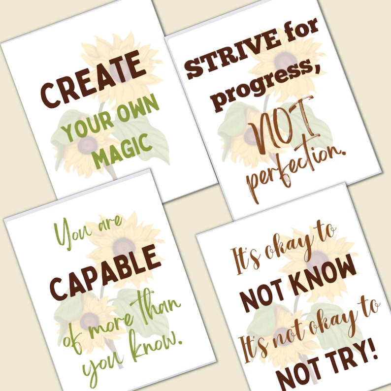 Sunflower Motivation Posters, Classroom Decor, Classroom Printable ...