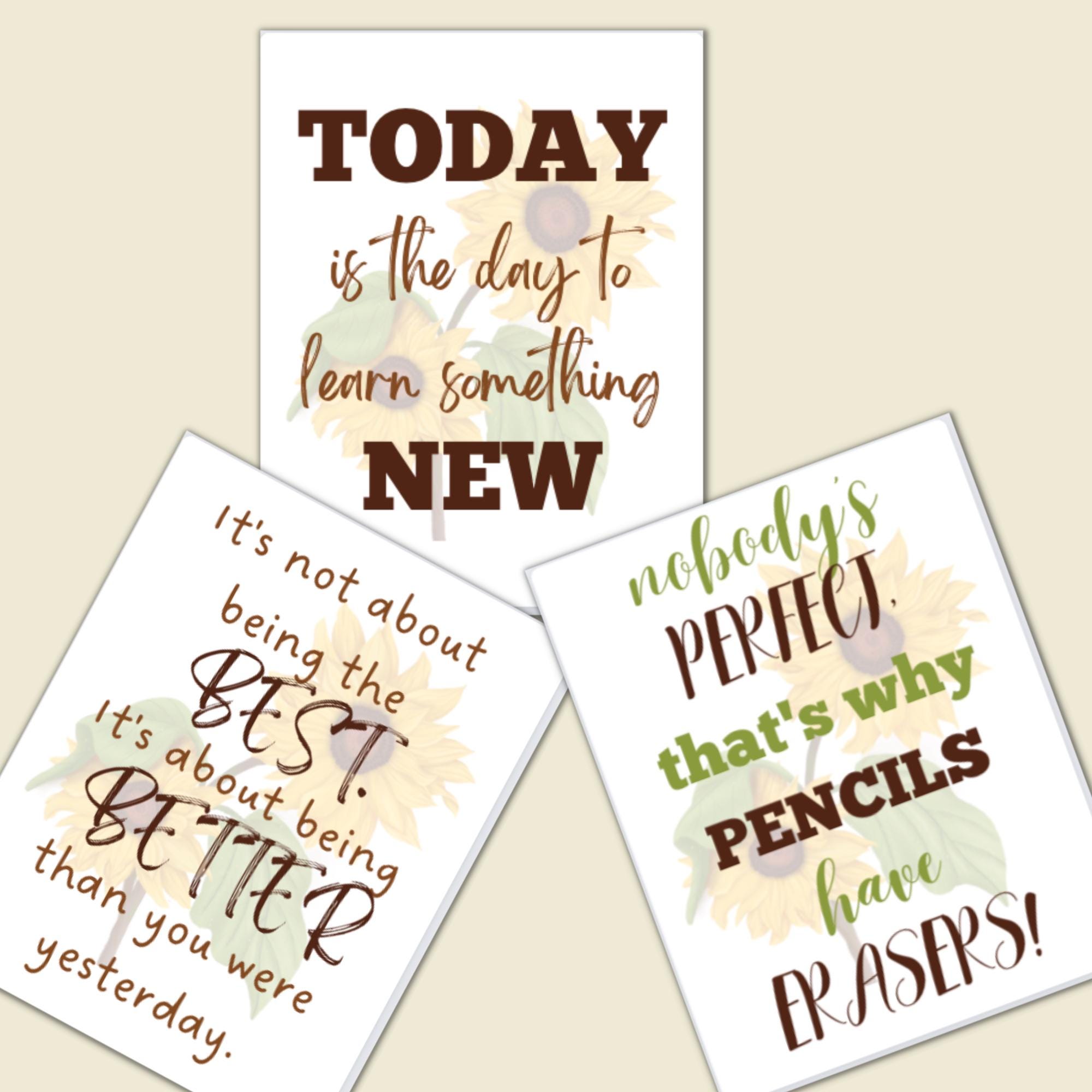 Sunflower Motivation Posters, Classroom Decor, Classroom Printable ...